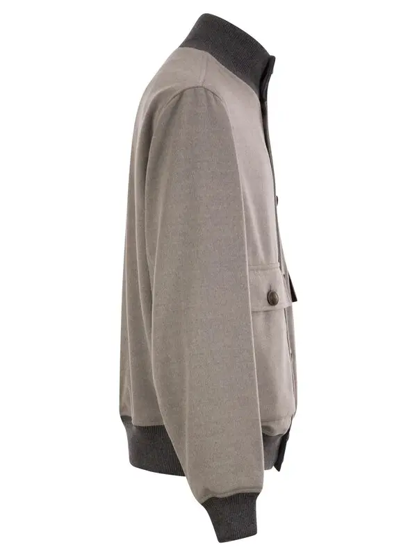Brunello Cucinelli Virgin Wool Bomber Jacket - Multicolor