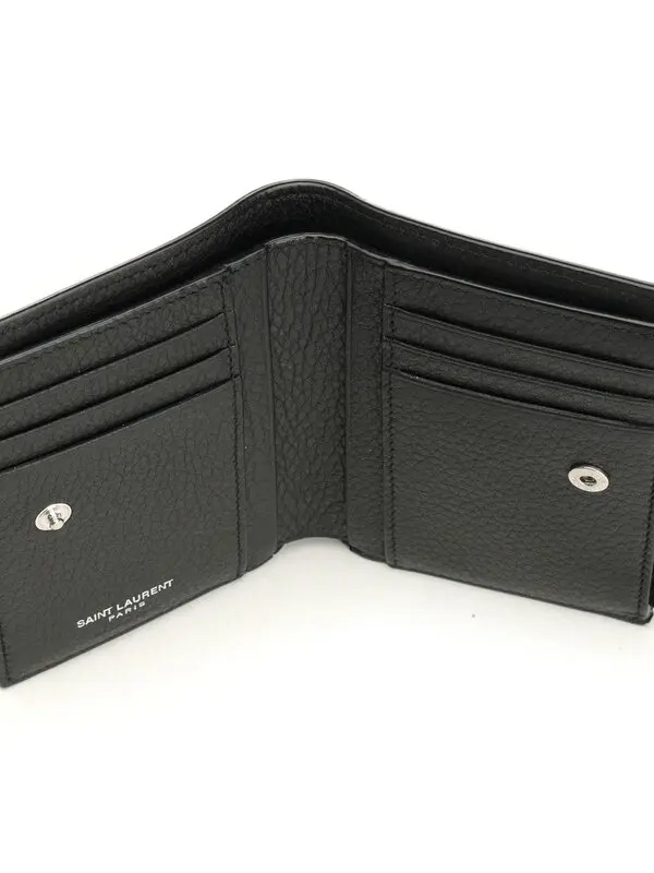 Saint Laurent Tiny Cassandre Bi-fold Wallet - Black