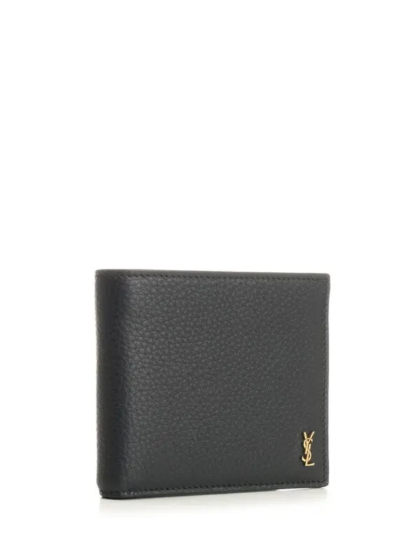 Saint Laurent Leather Bifold Wallet - Blue