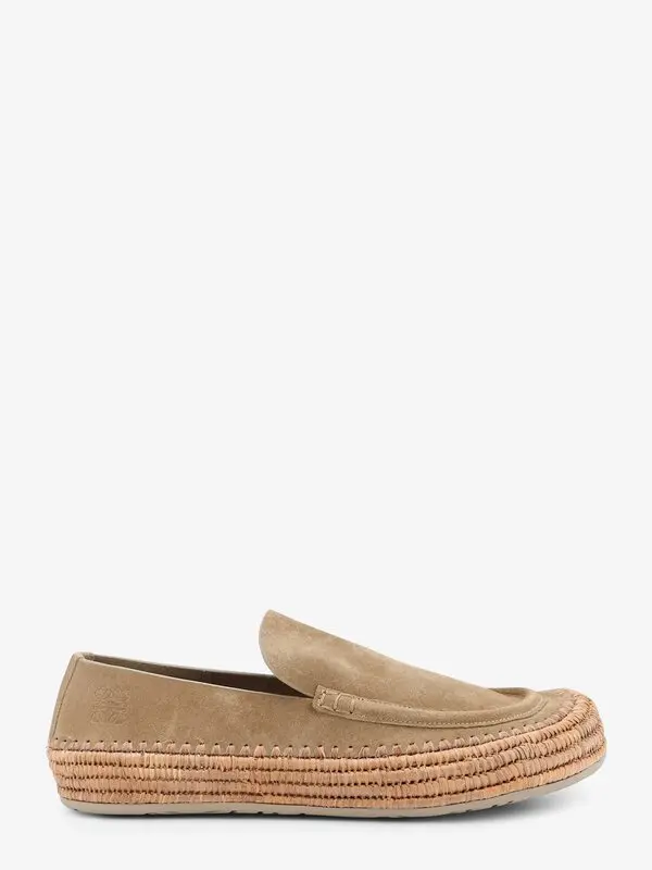 Loewe Rio Suede And Raffia Loafers - Multicolor