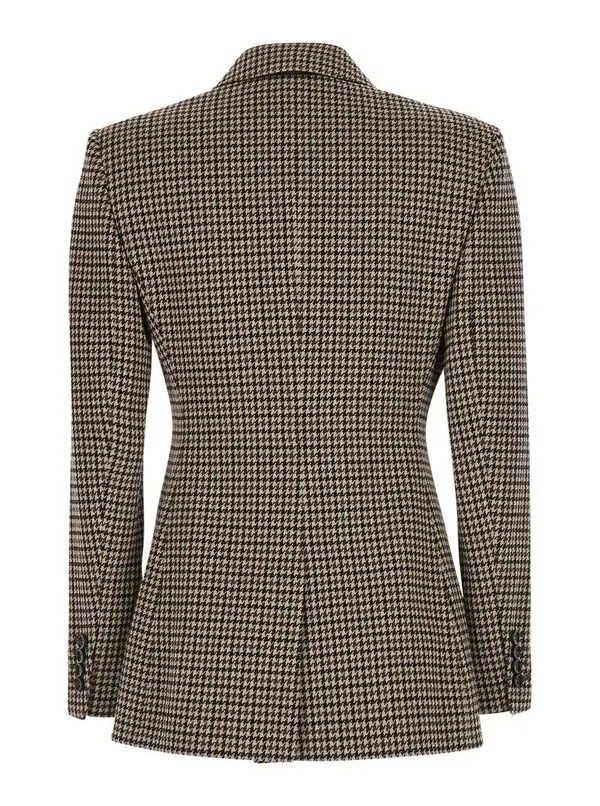 Max Mara Eccelso Double-breasted Wool Blend Houndstooth Jacket - Multicolor