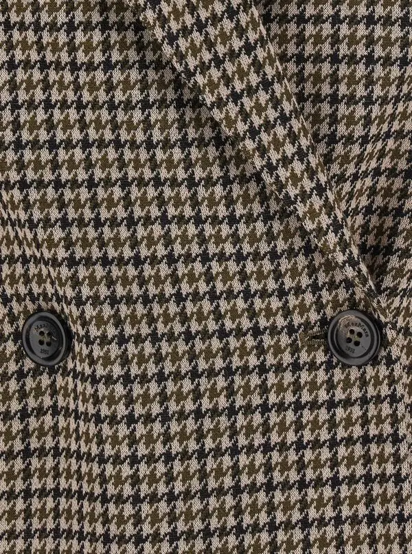 Max Mara Eccelso Double-breasted Wool Blend Houndstooth Jacket - Multicolor