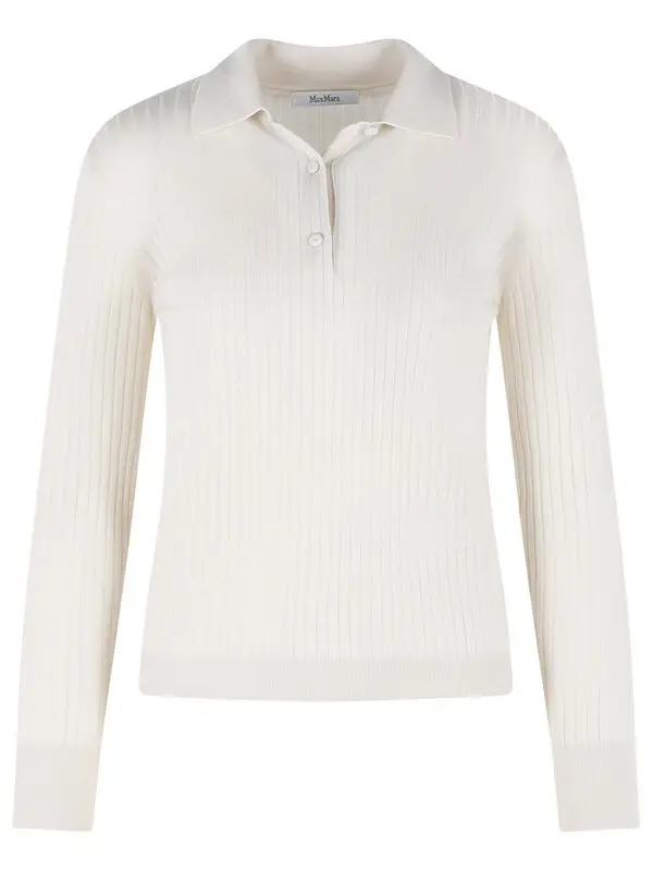 Max Mara Gitano' Ivory Cashmere And Silk Sweater
