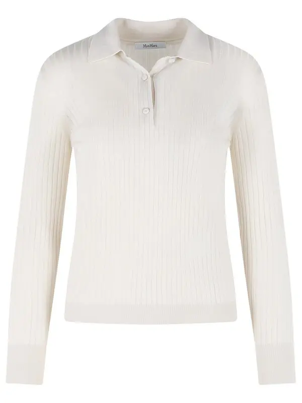 Max Mara Gitano' Ivory Cashmere And Silk Sweater - Cream