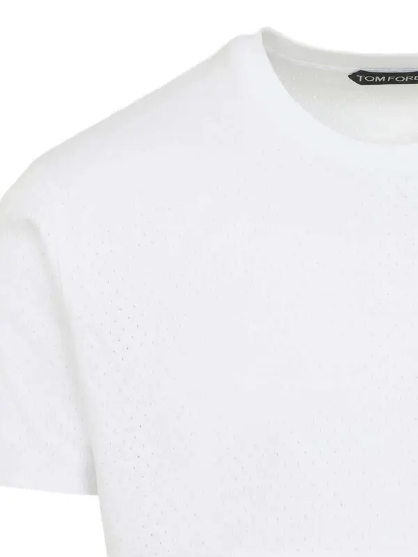 TOM FORD Crew-neck, Short-sleeved T-shirt - White
