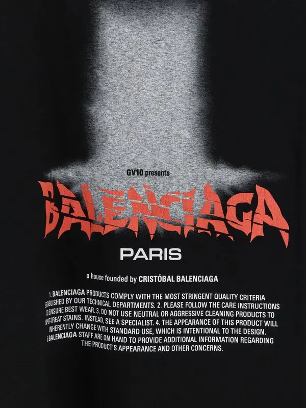 Balenciaga The Door Cotton T-shirt - Black