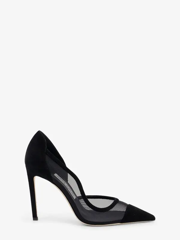 JIMMY CHOO Brigitte 100 Suede Decollete - Black