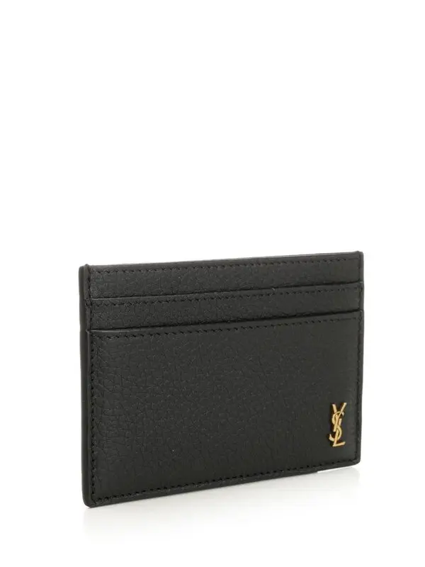 Saint Laurent Tiny Cassandre Card Holder - Black