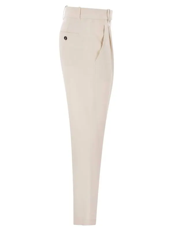 Brunello Cucinelli Stretch Viscose-wool Twill Equestrian Trousers With Jewellery - Cream