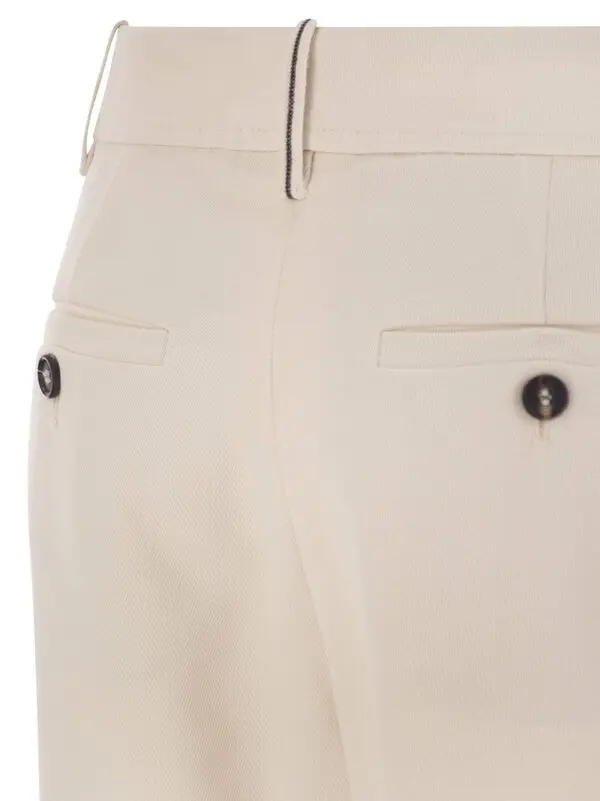 Brunello Cucinelli Stretch Viscose-wool Twill Equestrian Trousers With Jewellery - Cream