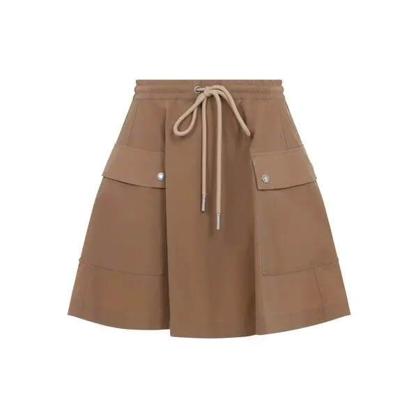 Moncler Technical Cotton Flared Cargo Skirt
