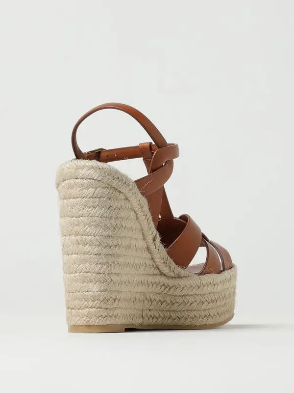 Saint Laurent Tribute Wedge Leather Sandals