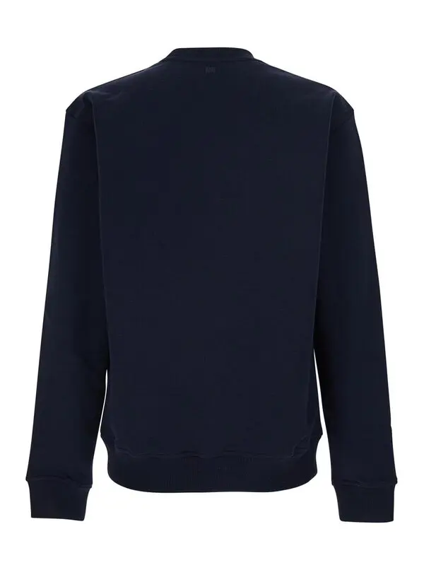 AMI Paris Blue Sweatshirt With De Coeur Logo On The Front In Cotton For - Multicolor