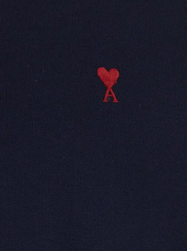 AMI Paris Blue Sweatshirt With De Coeur Logo On The Front In Cotton For - Multicolor