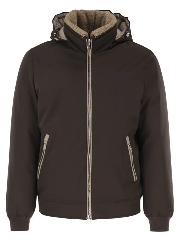 Brunello Cucinelli Padded Hooded Bomber Jacket - Brown