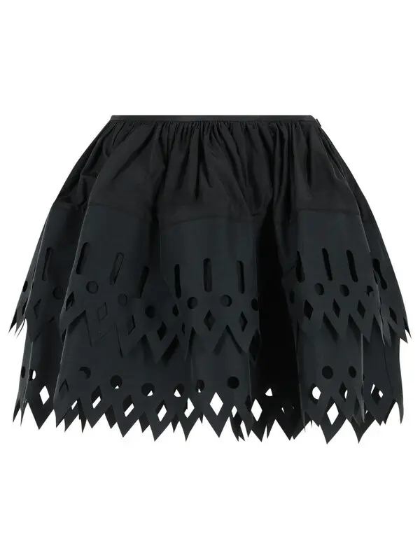 Blumarine Tech' Cotton Blend Skirt - Black
