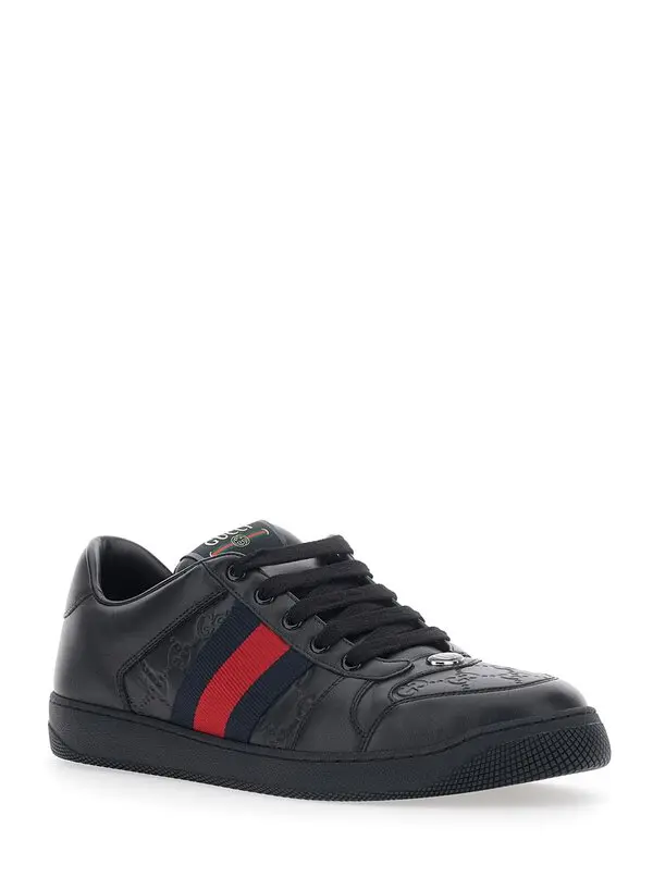 Gucci Leather Screener Low Top Sneakers