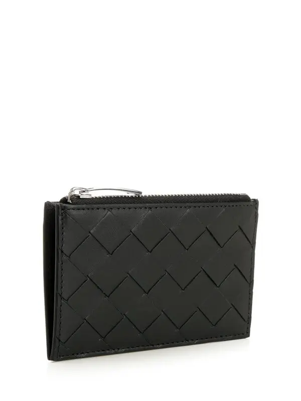 Bottega Veneta Woven Card Holder With Zip