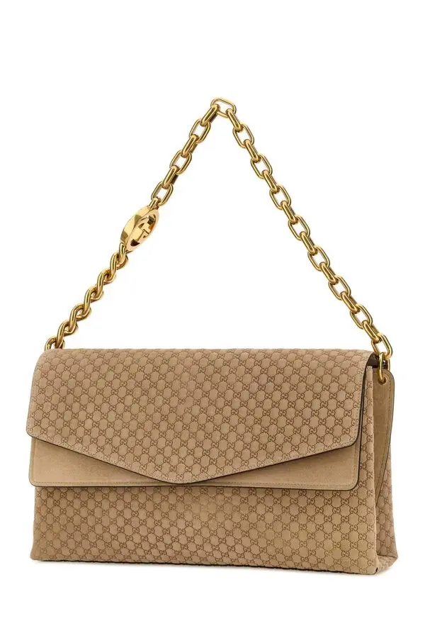 Gucci Suede Large Shoulder Bag - Brown
