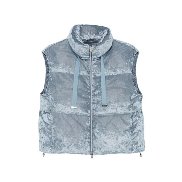 Herno Velvet Quilted Waistcoat - Blue