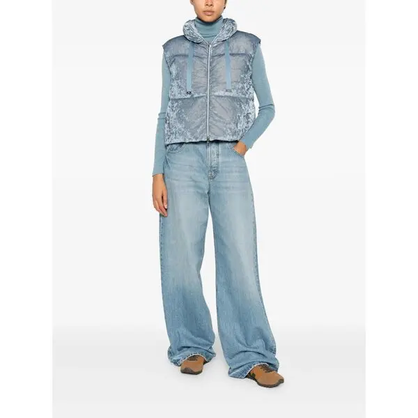 Herno Velvet Quilted Waistcoat - Blue