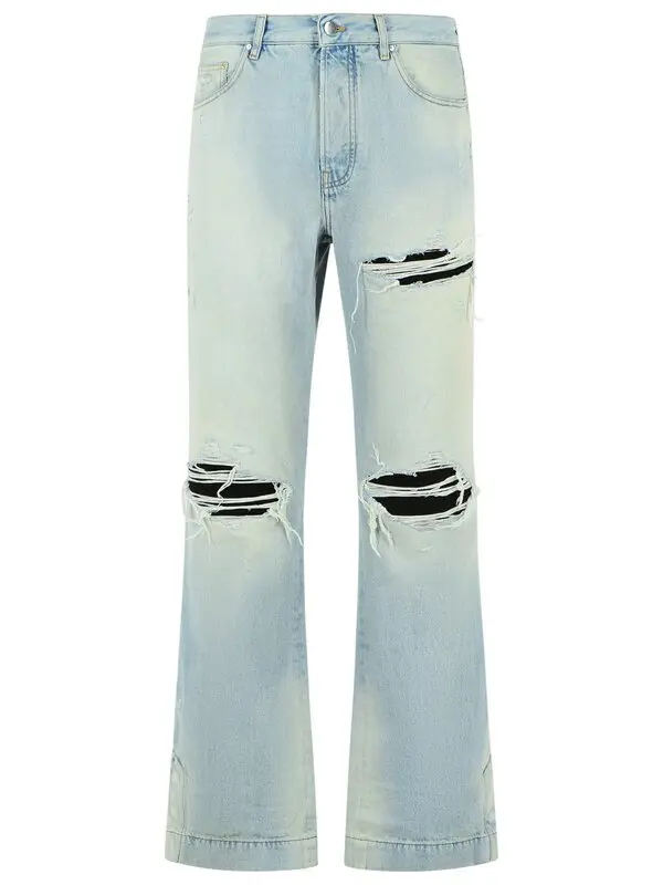 Amiri Light Cotton Flare Jeans - Blue