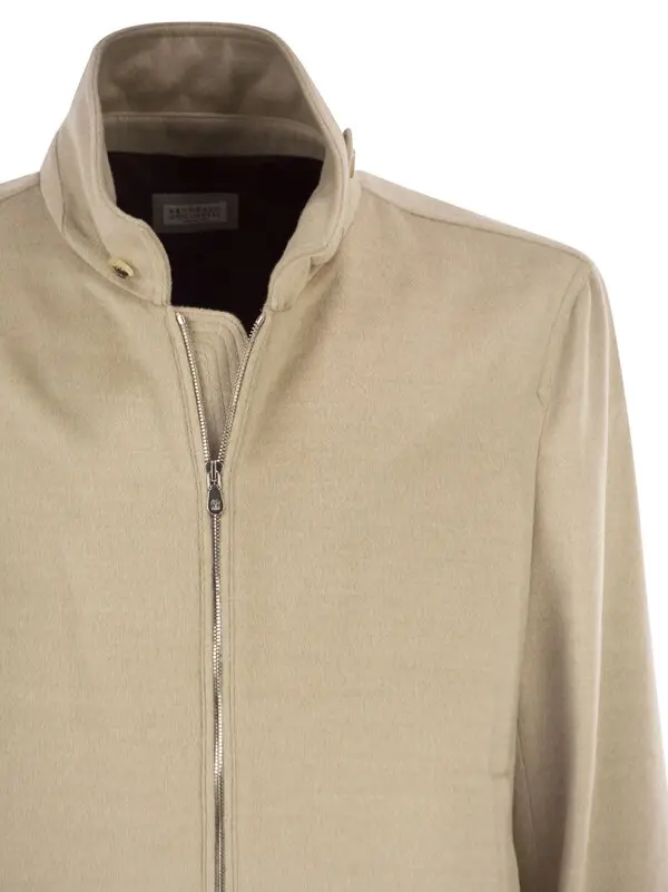 Brunello Cucinelli Virgin Wool Bomber Jacket - Cream