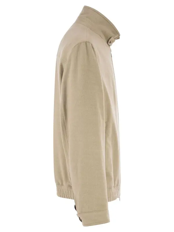 Brunello Cucinelli Virgin Wool Bomber Jacket - Cream