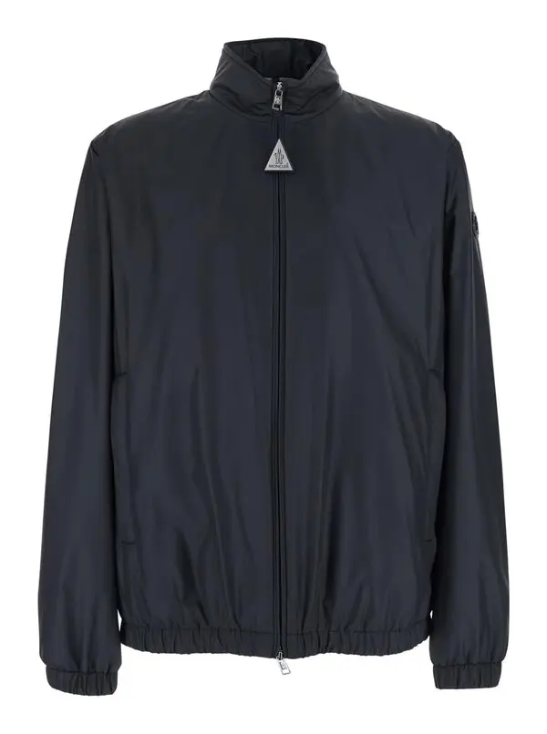 Moncler Meidassa' Black Jacket With High Collar And Logo Patch On The Sleeve In Tech Fabric - Multicolor