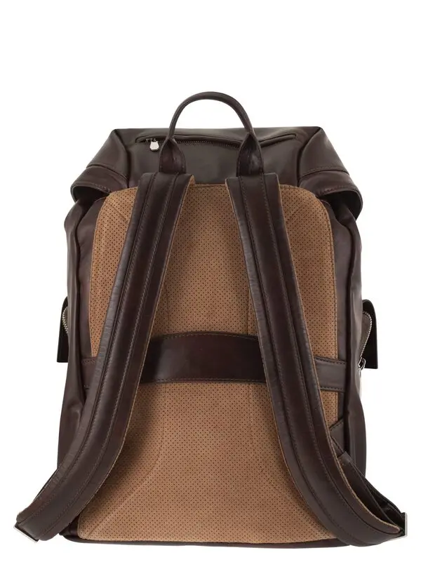 Brunello Cucinelli Leather Backpack With Utility Pockets