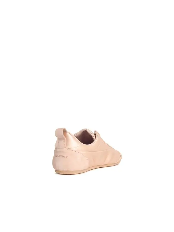 JIL SANDER Etage' Satin Sneakers With Rosé Suede Trim - Pink
