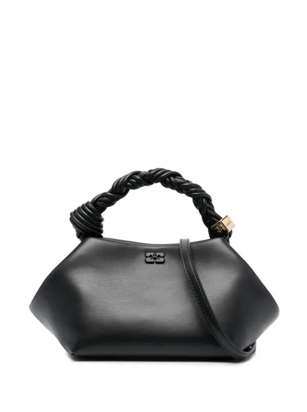 GANNI Handbag Bou' With Butterfly Logo And Black Leather Woven Handle For - Multicolor