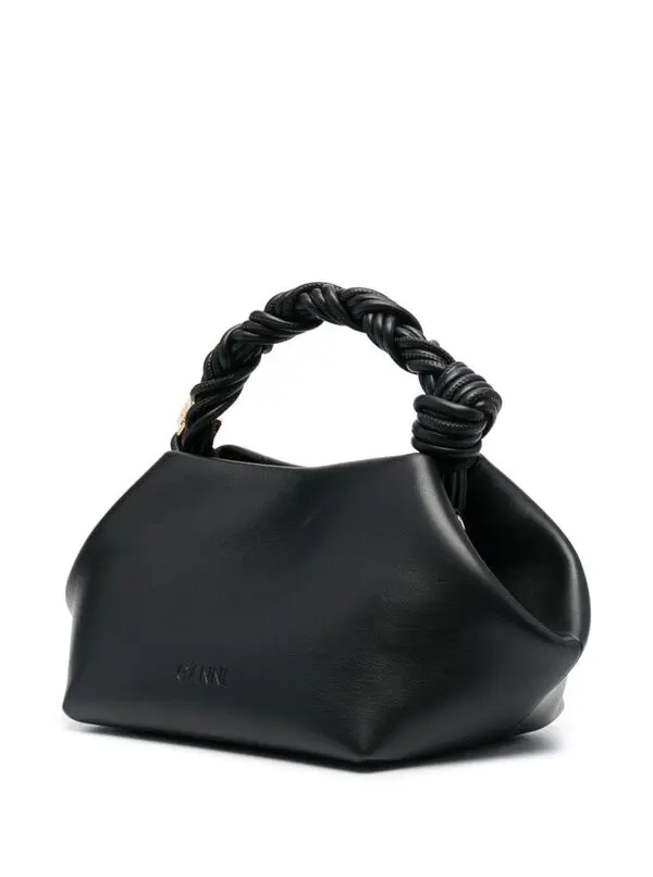 GANNI Handbag Bou' With Butterfly Logo And Black Leather Woven Handle For - Multicolor
