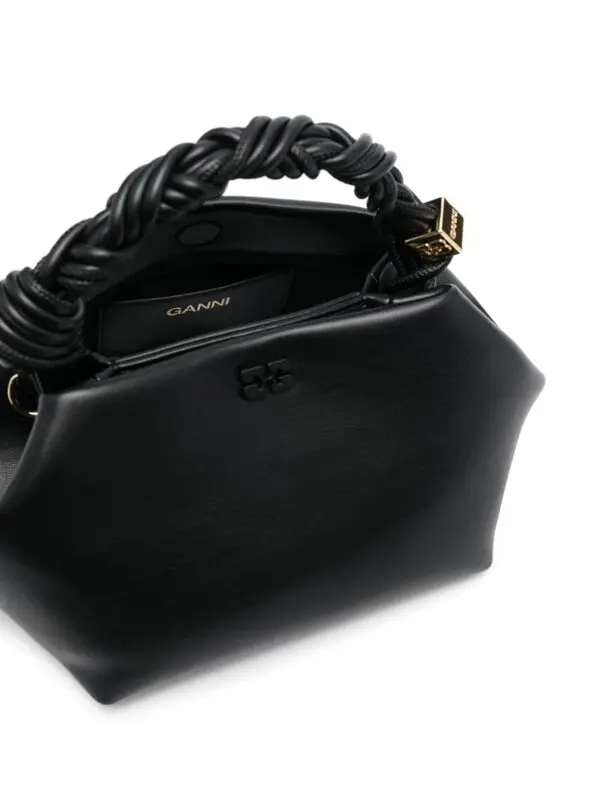 GANNI Handbag Bou' With Butterfly Logo And Black Leather Woven Handle For - Multicolor
