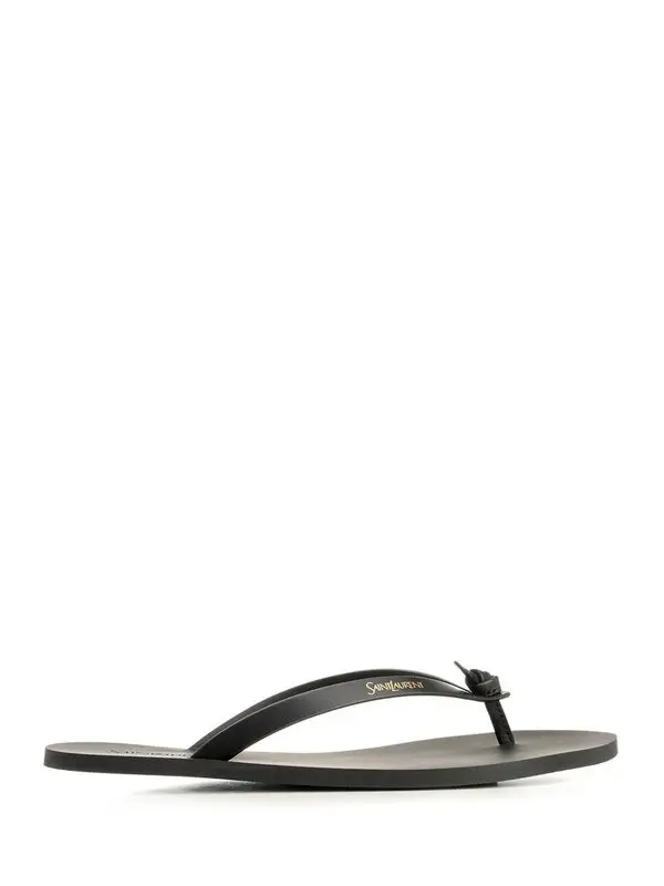Saint Laurent Leather Pool Flip-flops - Black