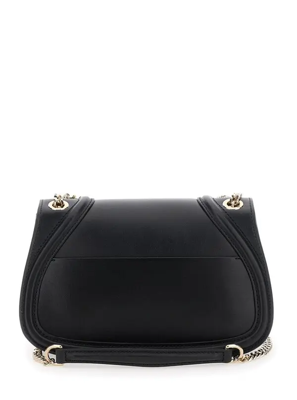 Gucci Blondie Small Handbag With Metallic Gg Crossover - Black