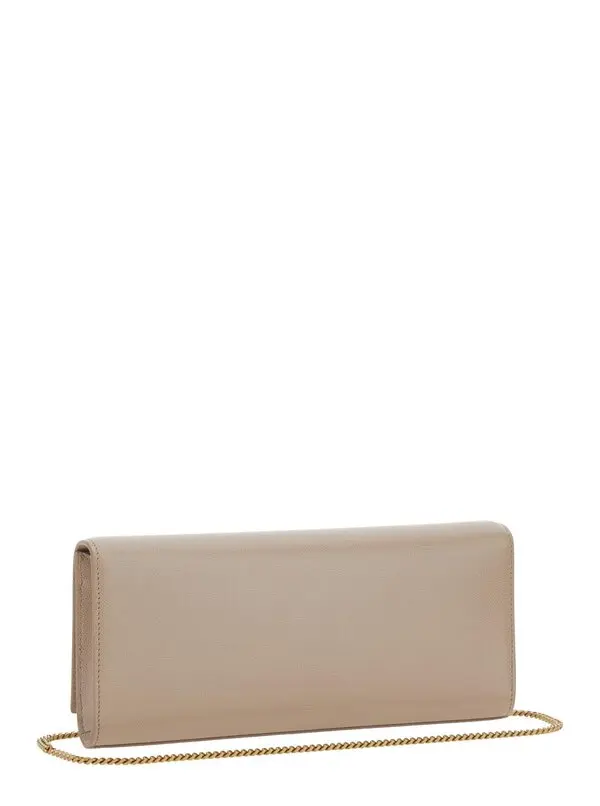 Saint Laurent Hammered Leather Kate Shoulder Bag - Cream