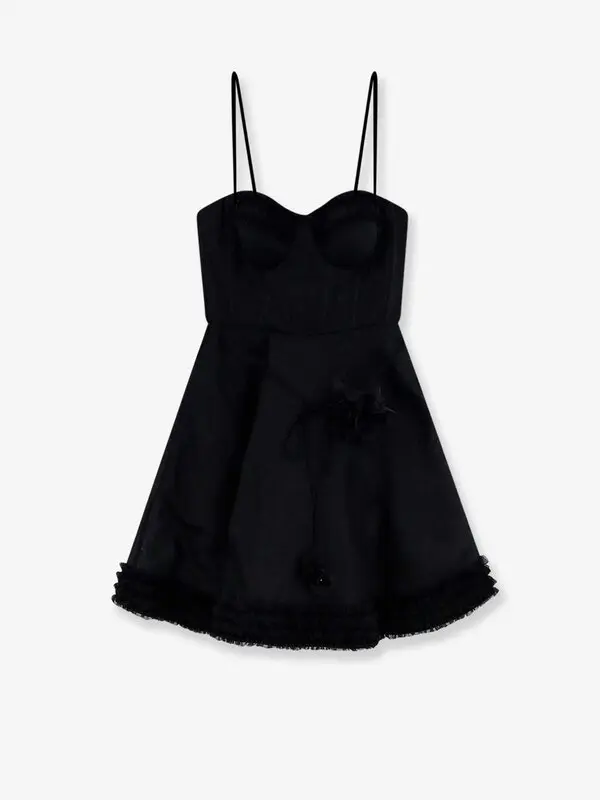 Zimmermann Luna Linen And Silk Blend Mini Dress - Black