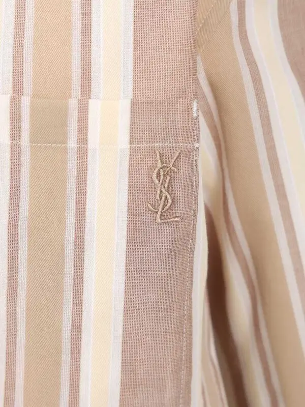Saint Laurent Striped Cotton Shirt - Multicolor
