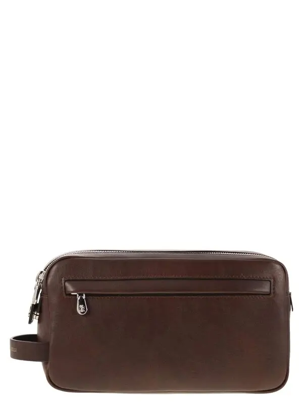 Brunello Cucinelli Leather Beauty Case With Double Zip - Red