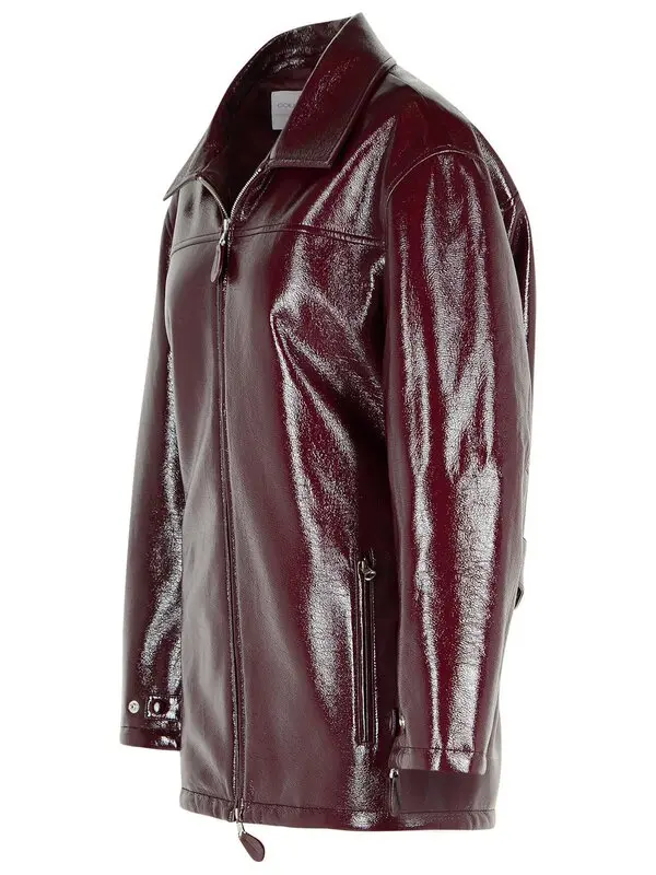 COURREGES Vinyl' Burgundy Cotton Blend Jacket