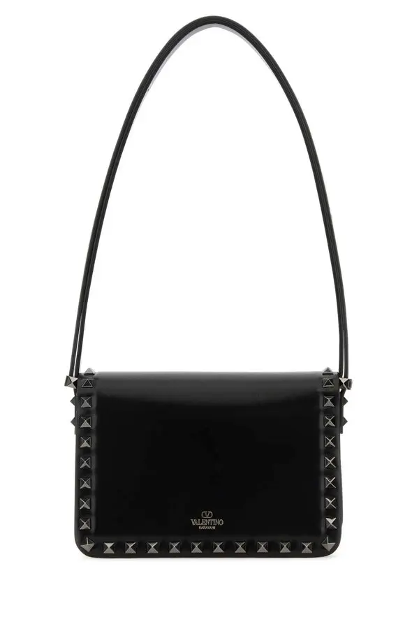 Valentino Garavani Leather Rockstud23 Shoulder Bag - Black