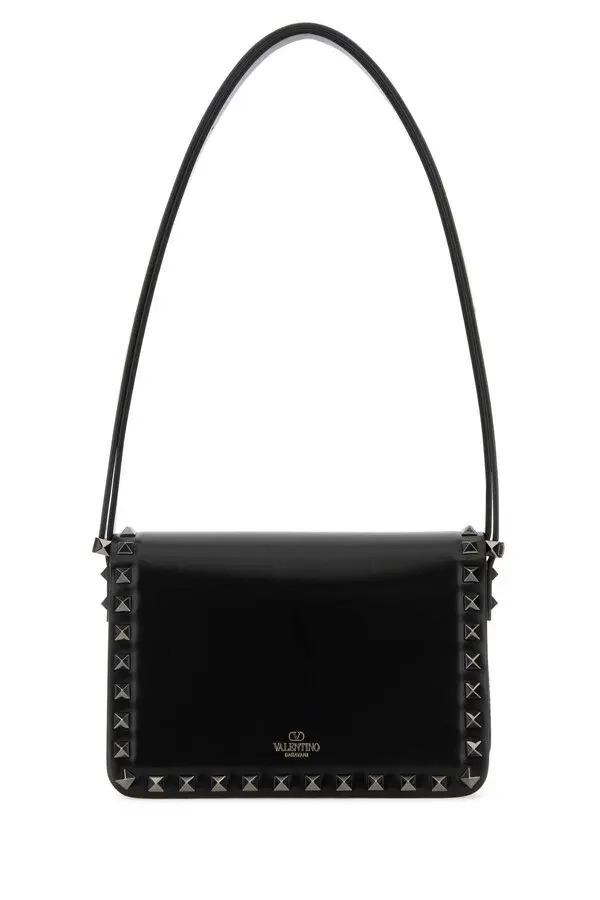Valentino Garavani Leather Rockstud23 Shoulder Bag - Black