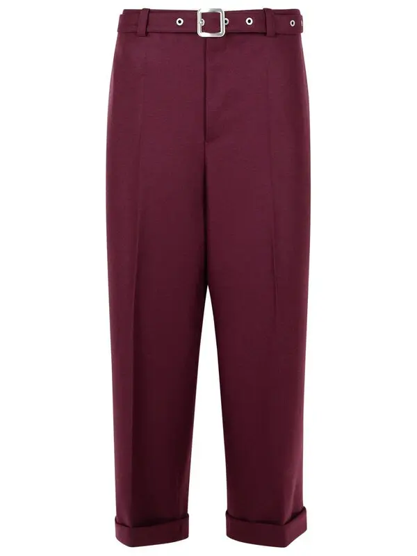 JIL SANDER Wine Wool Pants