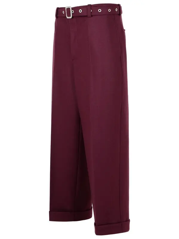 JIL SANDER Wine Wool Pants