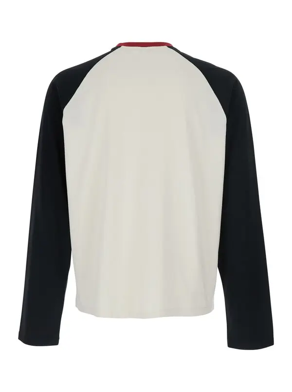 Versace Long Sleeve T-shirt With Printed Logo On The Front In Cotton For - Multicolor