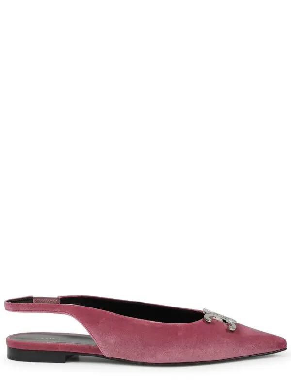 Celine Alma Triomphe Velvet Flat Slingback 05
