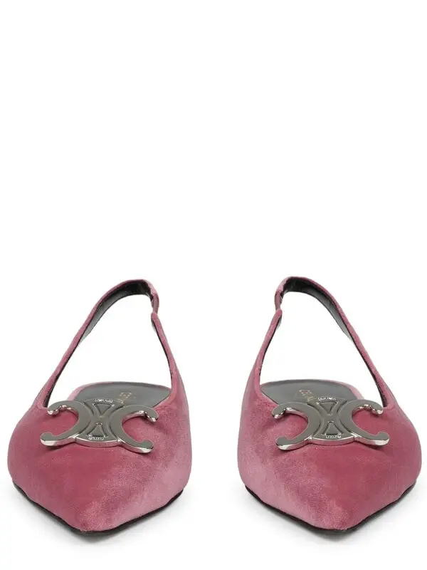 Celine Alma Triomphe Velvet Flat Slingback 05