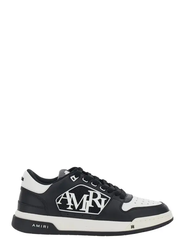 Amiri Black And White Low Top Sneakers With Logo Patch On The Tongue And Side In Leather And Fabric For - Multicolor
