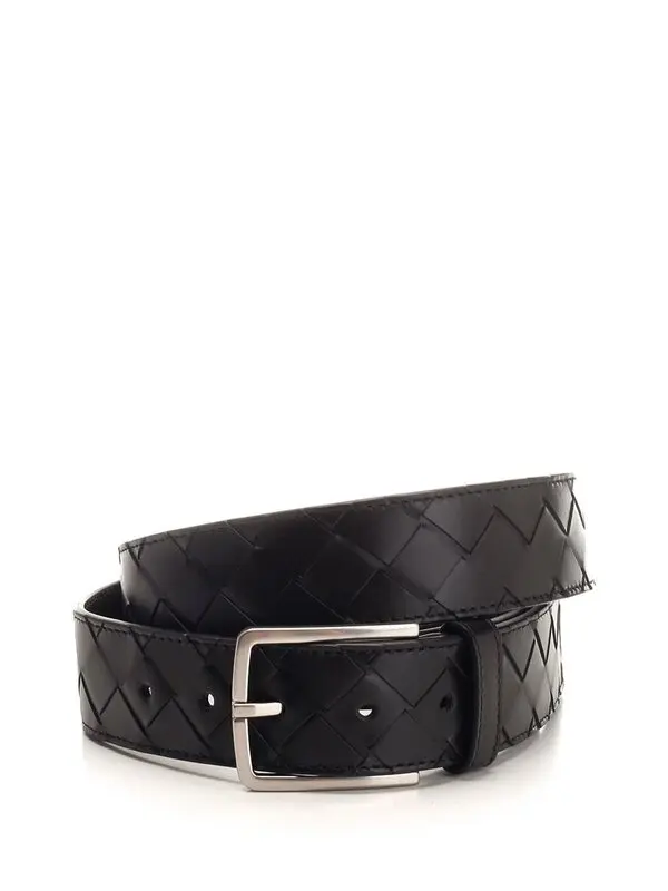 Bottega Veneta Classic Intreccio Belt - Black